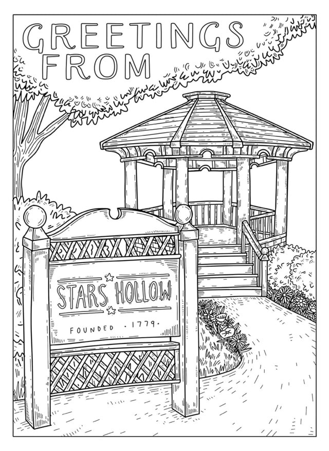Gilmore Girls Greetings From Stars Hollow A Postcard Colouring Book ...