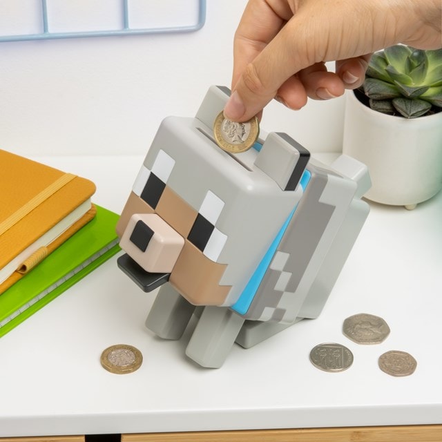 Minecraft Wolf Shaped Money Box | HMV Store