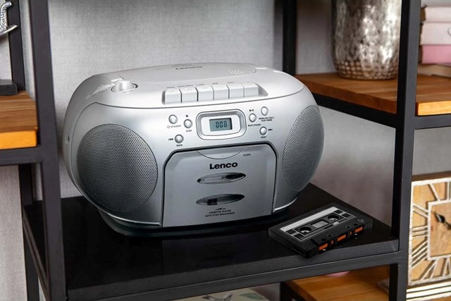Lenco SCD-420SI Silver CD Player With Casette & FM Radio | HMV Store