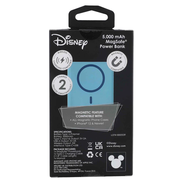 Lilo & Stitch Stitch Face 5000mAh Magnetic Power Bank | Power Banks | Free shipping over £20 ...