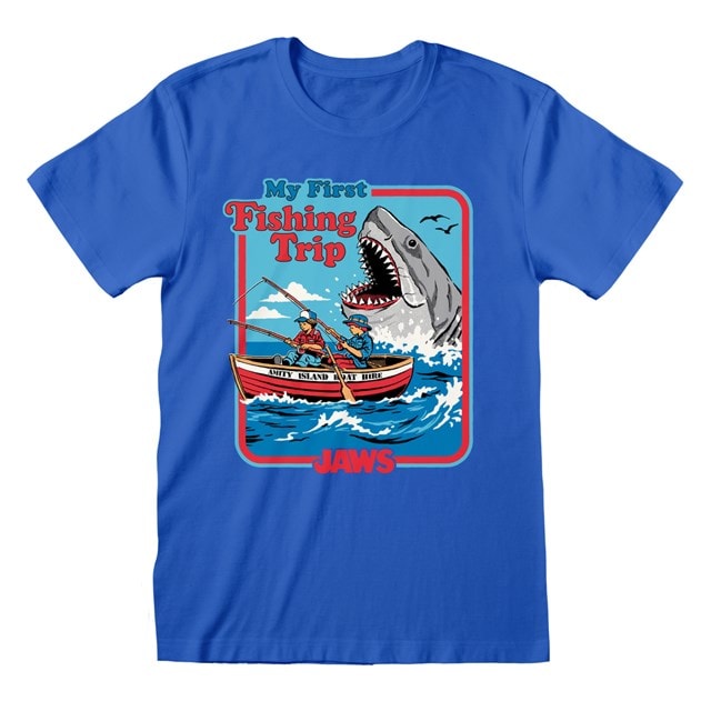 My First Fishing Trip Jaws X Steven Rhodes Blue Tee | HMV Store