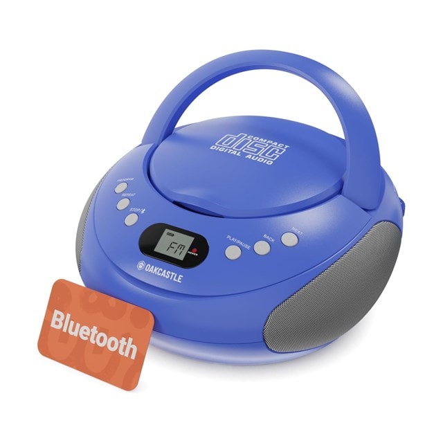Oakcastle CD250 Blue Bluetooth CD Player with FM Radio | HMV Store