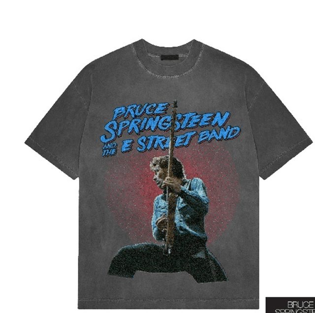 Bruce Springsteen Live Photo Stone Wash Charcoal Tee | HMV Store