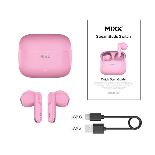 Mixx Audio StreamBuds Switch S7 Pink True Wireless Bluetooth Earphones ...
