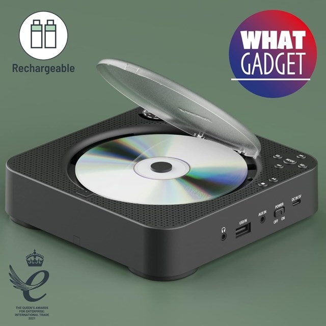 Oakcastle CD150 Black Bluetooth Portable CD Player With Wall Mount ...