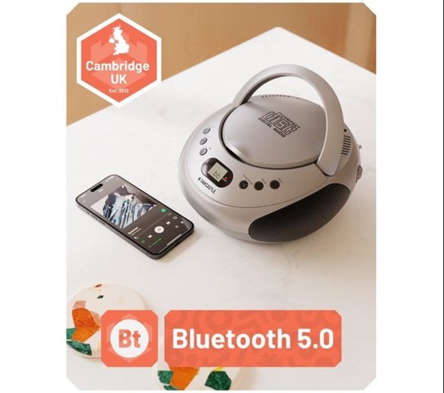 Oakcastle Cd250 Silver Bluetooth Cd Player With Fm Radio | HMV Store