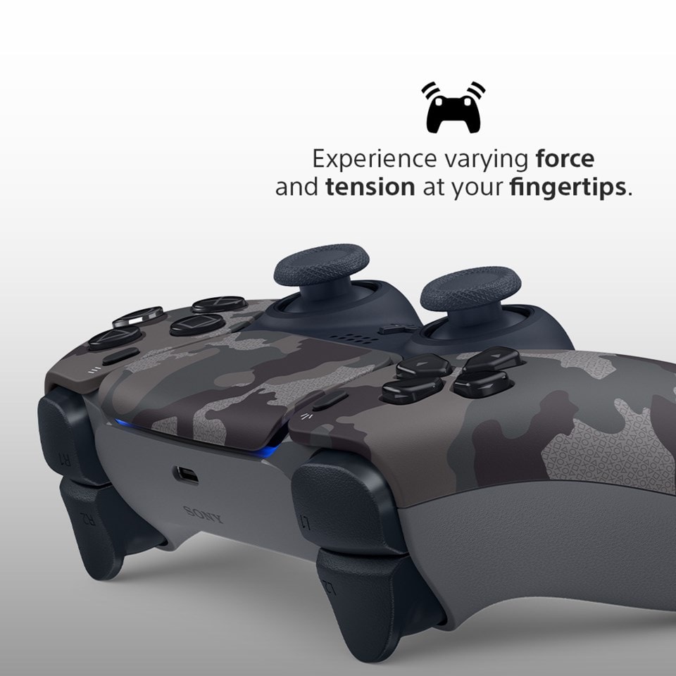 Official PlayStation 5 DualSense Controller - Grey Camouflage ...