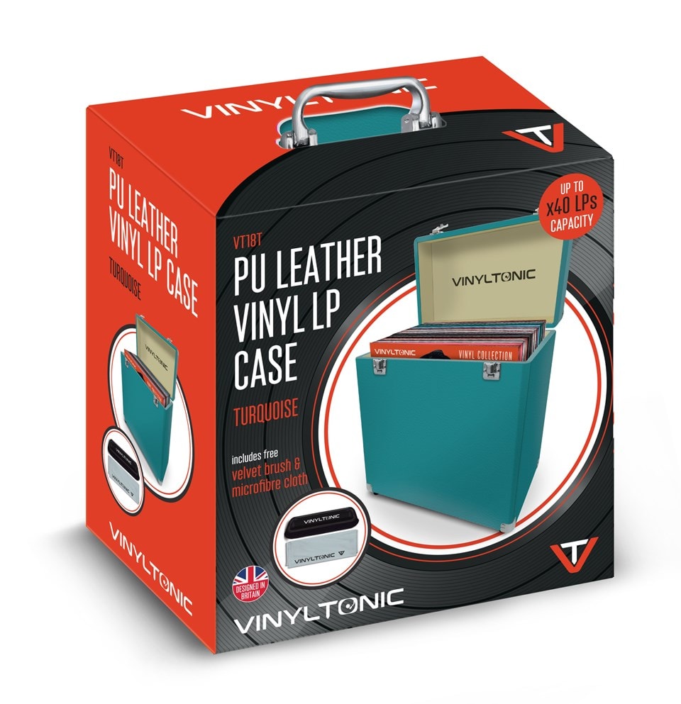 Vinyl Tonic Turquoise PU Leather LP Case | Vinyl Storage | Free ...