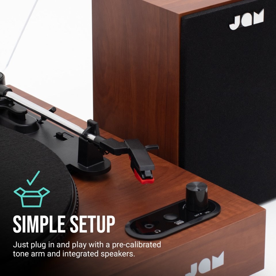 Jam Sound System Cherry Wood Turntable & Speakers (hmv exclusive ...