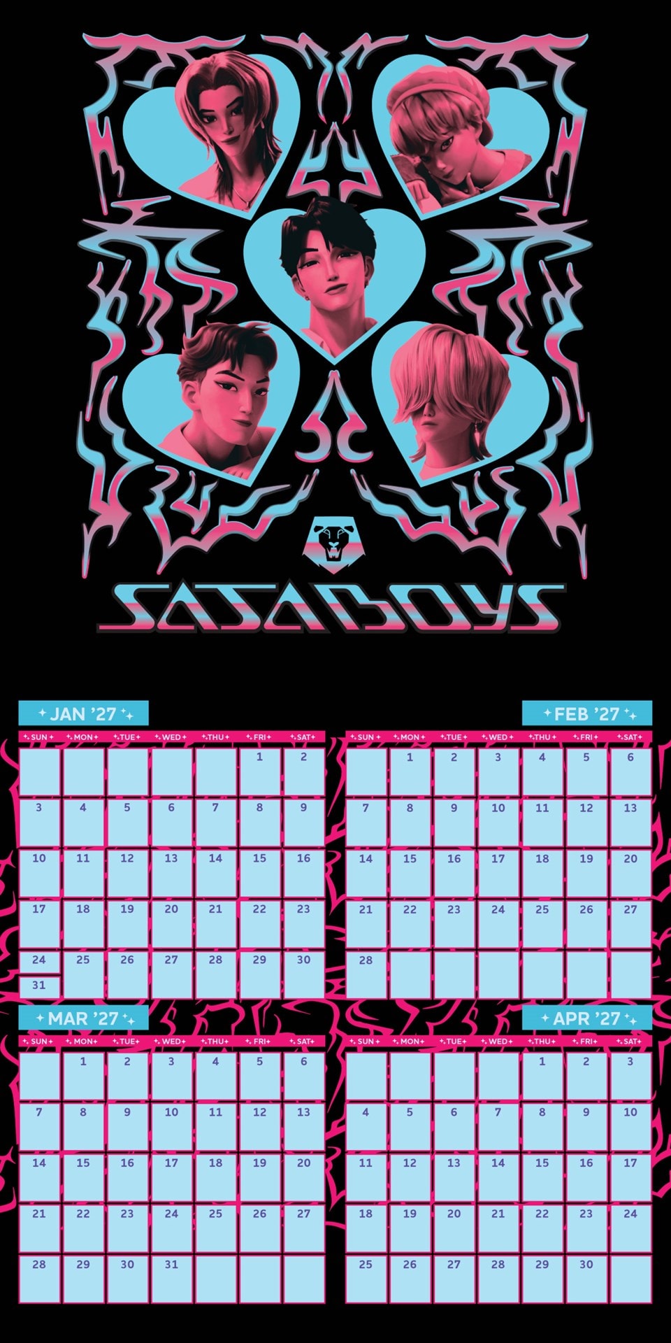 K-Pop Demon Hunters 2026 Square Calendar | HMV Store
