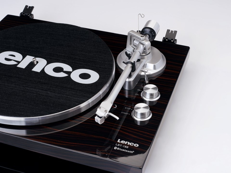 Lenco LBT 188 Walnut Bluetooth Record Player | Vinyl Turntable | HMV Store