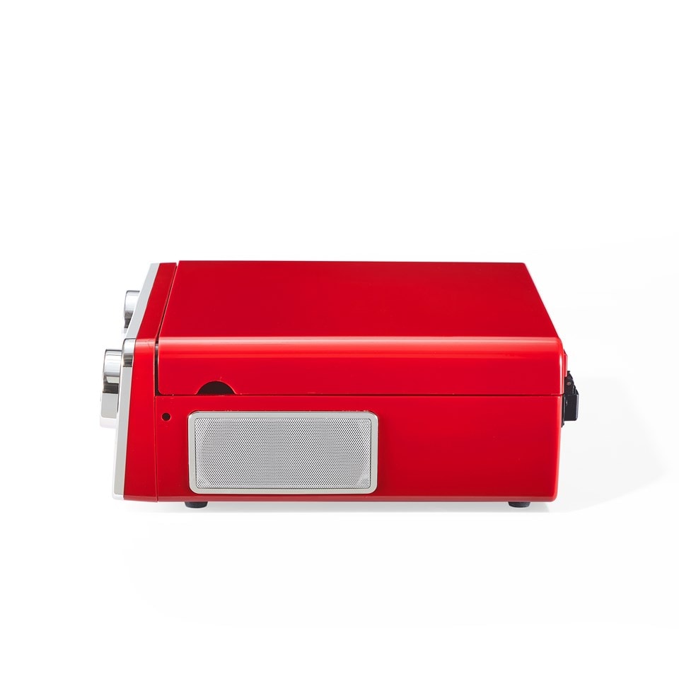 Crosley Powel 7-in-1 Red Bluetooth Turntable with FM Radio and CD ...
