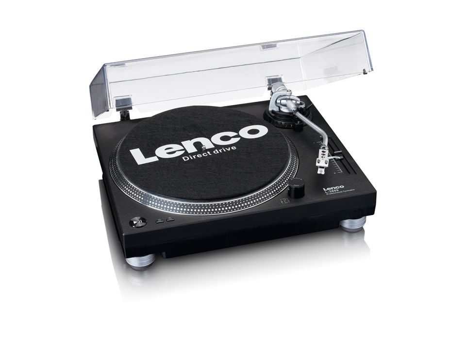 Lenco L-3809 Record Player | LS3809 Direct Drive Vinyl Turntable | HMV ...